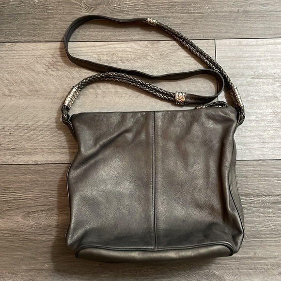 Fossil | Bags | Fossil Crossbody Metallic Gray Embellished Silver ...
